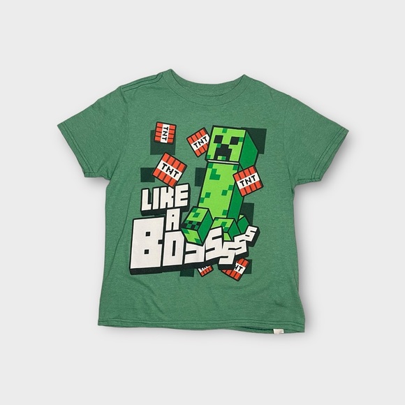 Shirts & Tops | Minecraft Tnt Creeper Graphic Green Shirt | Poshmark